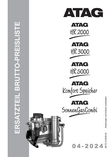ATAG Ersatzteilübersichten | ATAG Verwarming